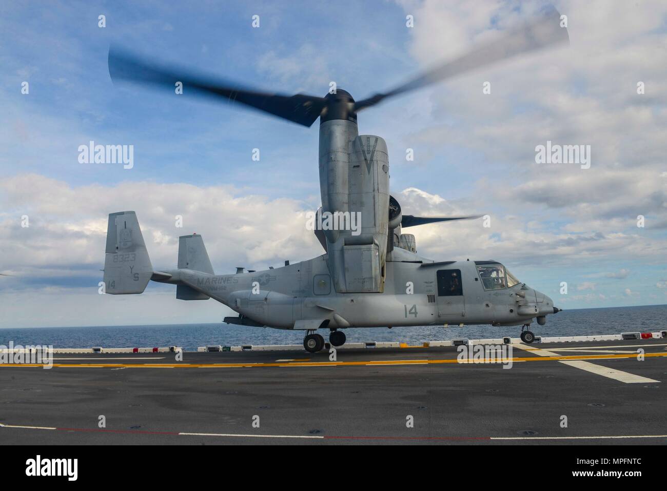 ATLANTIC OCEAN (March 7, 2017) – An MV-22B Osprey attached to Marine ...