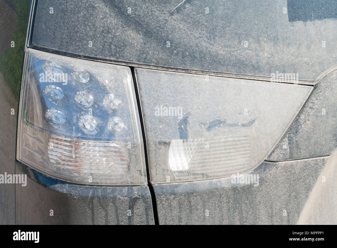 dried mud on the rear light with led lamp Stock Photo - Alamy