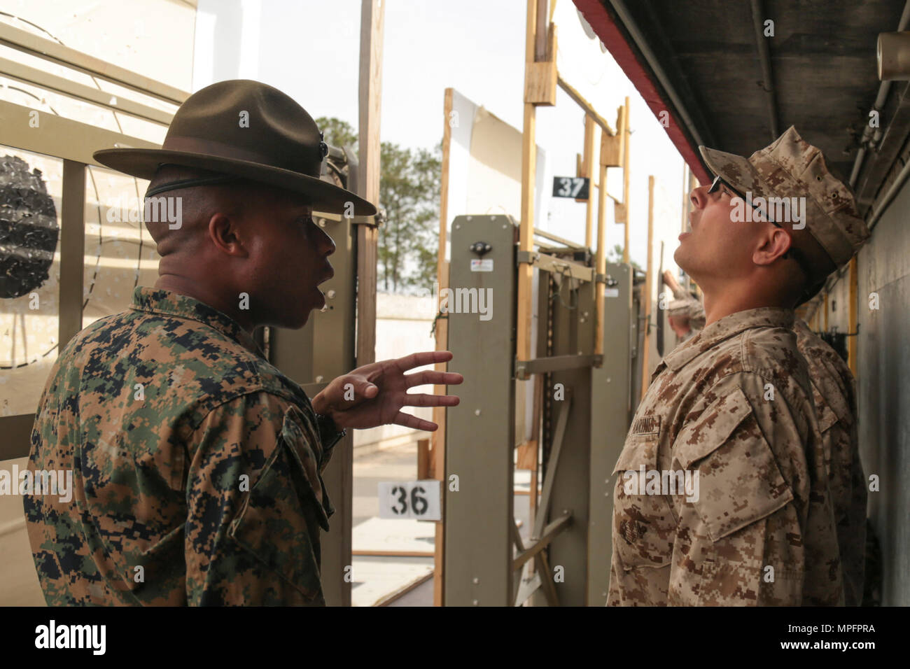 U.S. Marine Sgt. Jamel Munden a drill instructor with Platoon 2025 ...