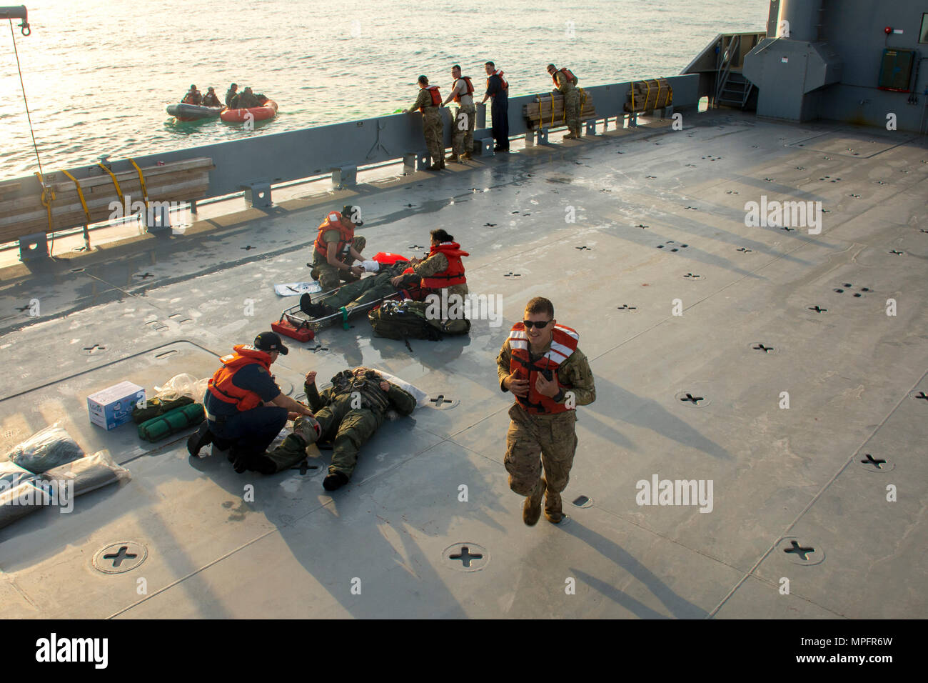 Kuwait-The Soldiers of the LCU2013 Churubusco- a Landing Craft Utility ...