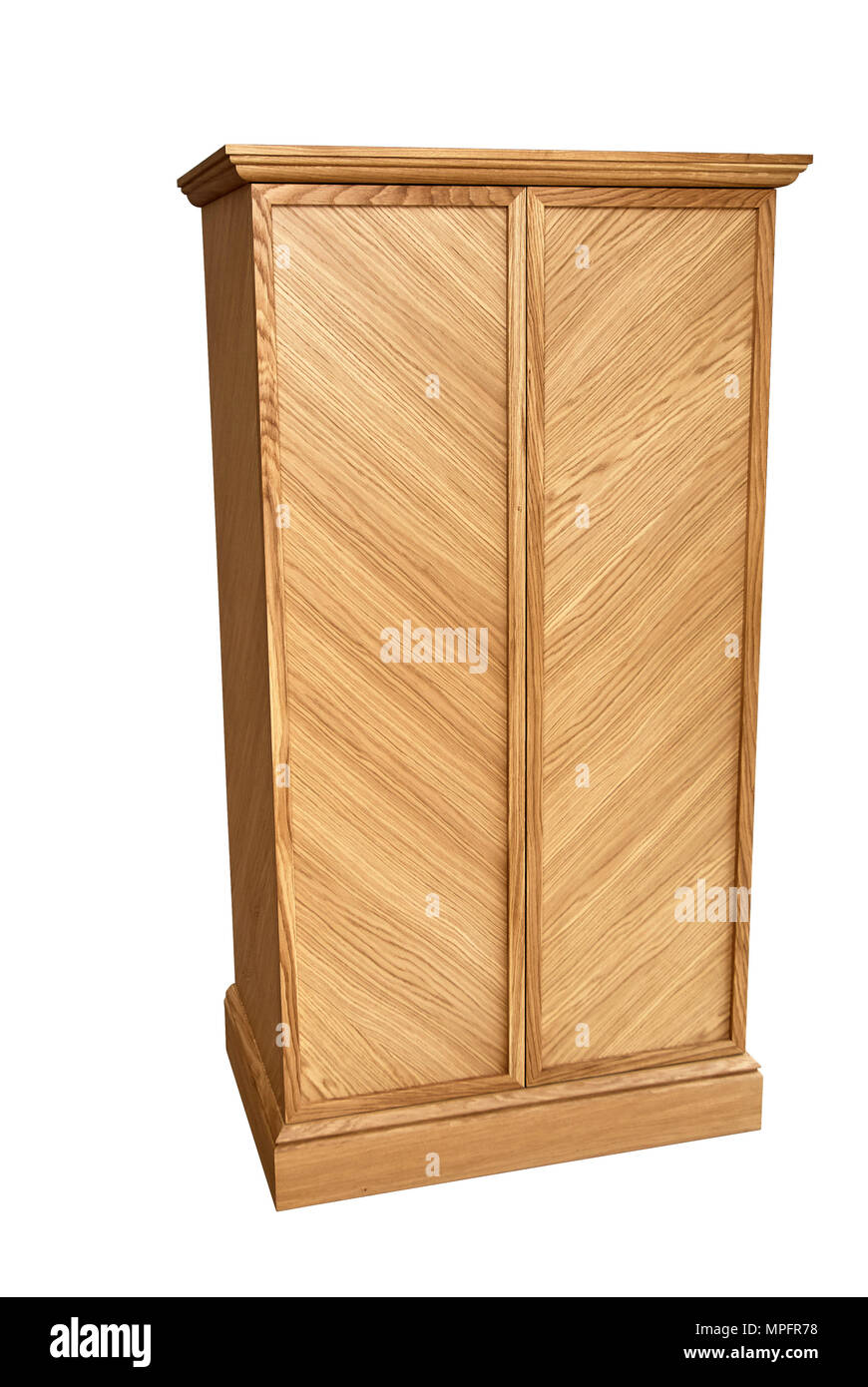 Wooden cupboard isolated on a white background Stock Photo - Alamy