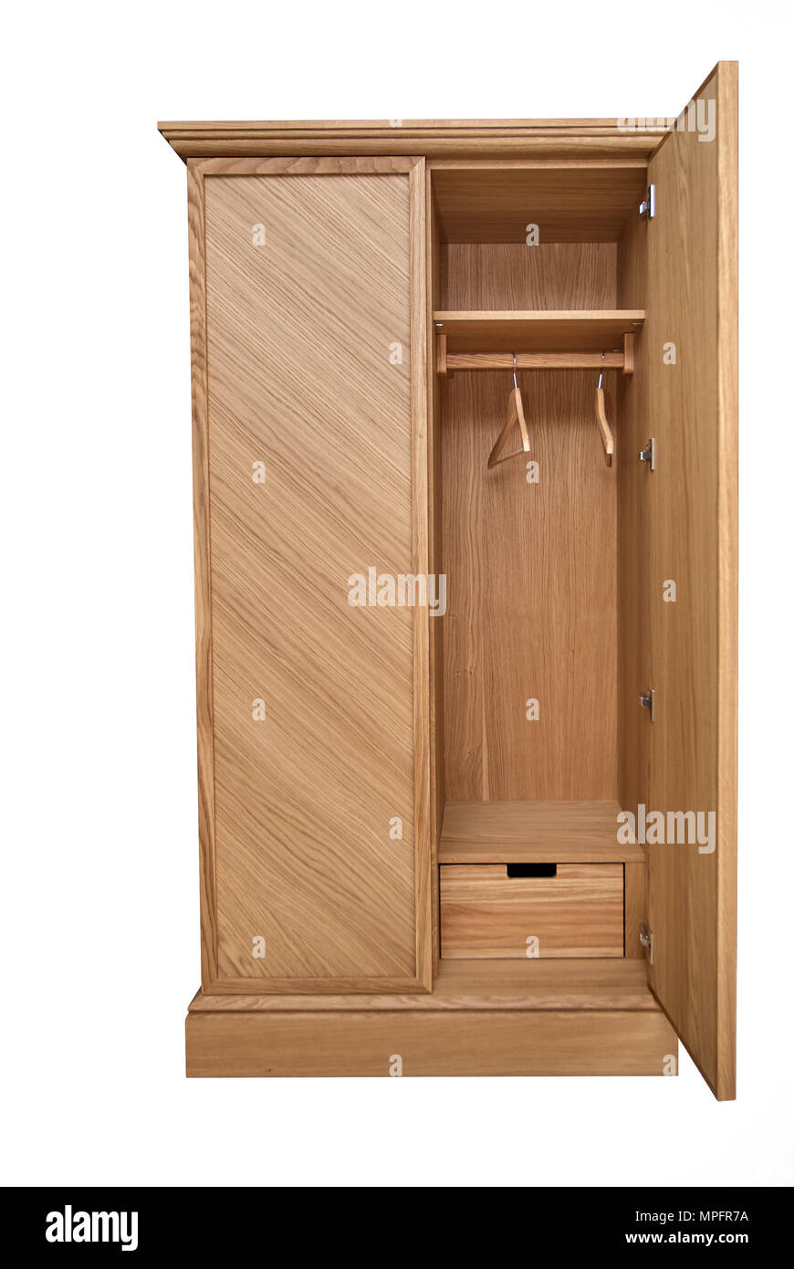 Wooden cupboard isolated on a white background Stock Photo - Alamy