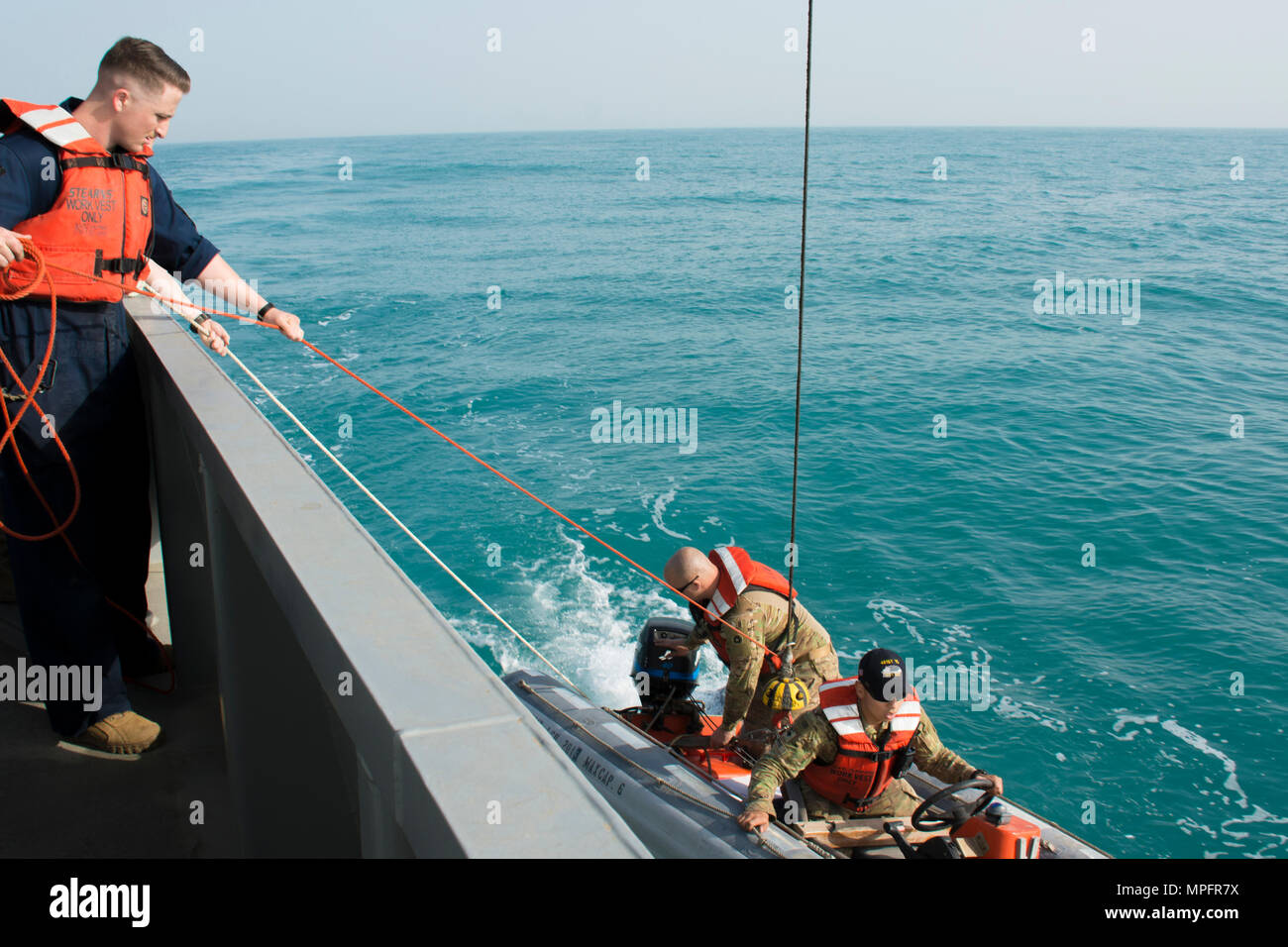 Kuwait-The Soldiers from the LCU2013 Churubusco- a Landing Craft ...