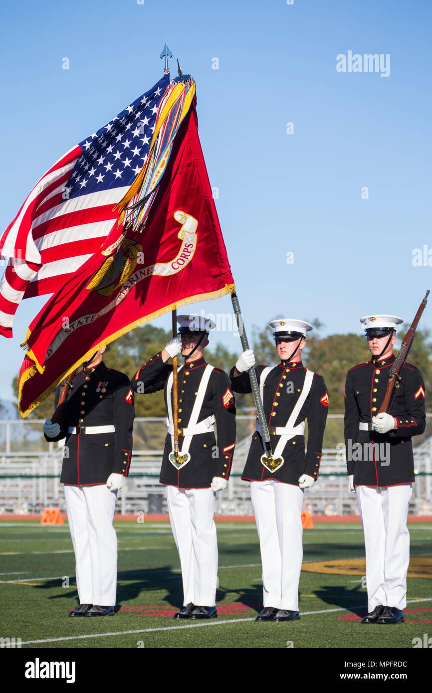 U.S. Marines with the Official Color Guard of the Marine Corps, Battle ...