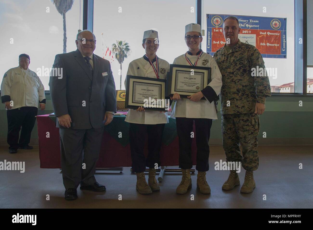 Mr. Allen Berue, district manager, Sodexo Camp Pendleton, far left, U.S ...