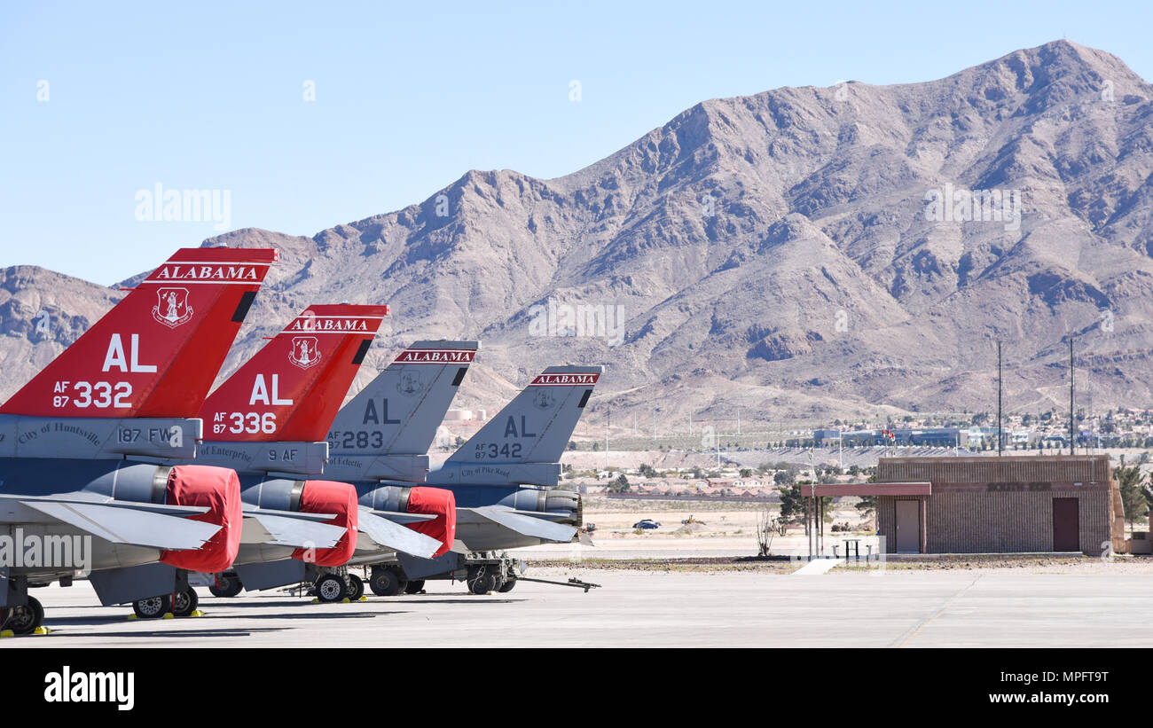 U.S. Air Force F-16 Fighting Falcons with the 187th Fighter Wing ...