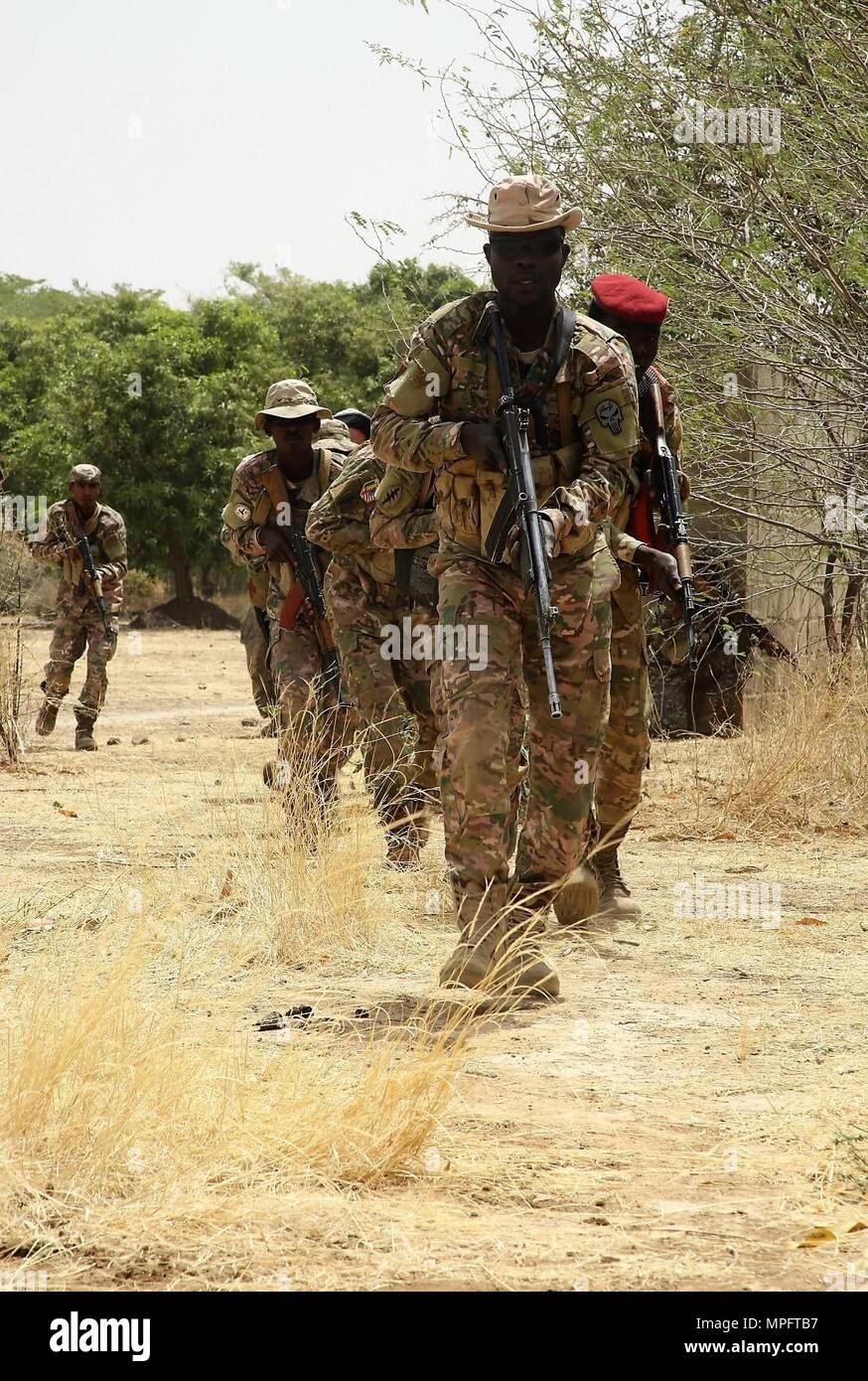 Chadian Soldiers secure a building and its perimeter during a beach ...