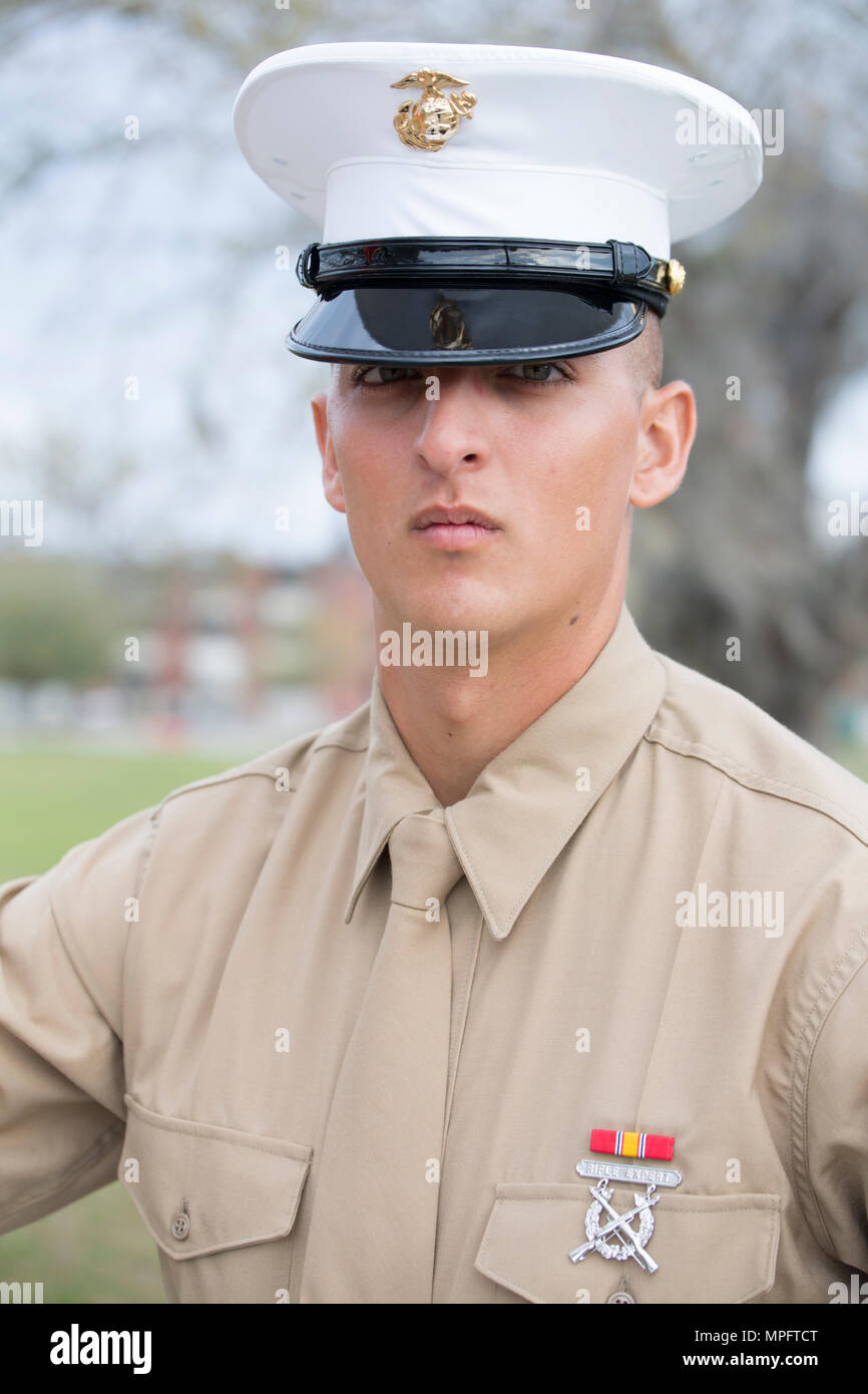Pfc. Allen M. Gibbs, honor graduate for Platoon 2020, Hotel Company ...