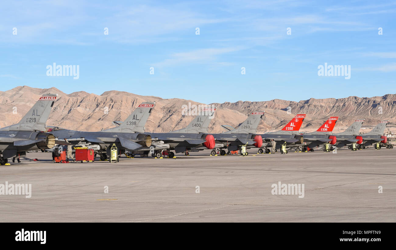U.S. Air Force F-16 Fighting Falcons with the 187th Fighter Wing ...