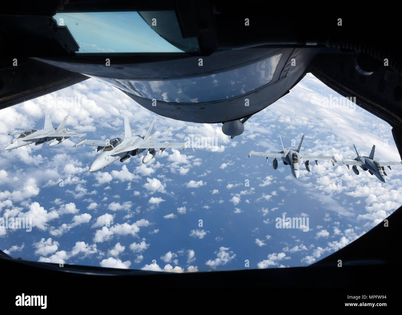 U.S. Navy F/A-18 Hornets with Strike Fighter Squadron (VFA) 204 and F/A ...