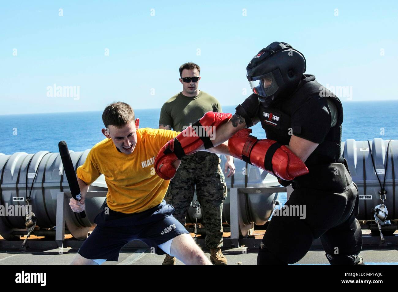 170309-N-FM530-177 ATLANTIC OCEAN (March 9, 2017) Operations Specialist ...