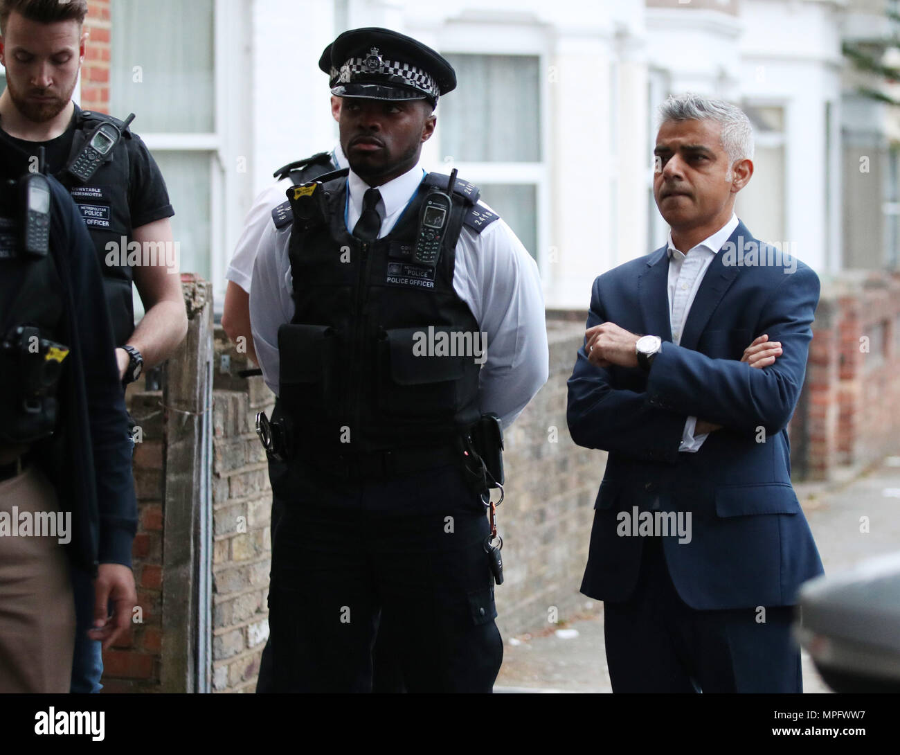 Mayor Of London Sadiq Khan Right Attending A Dawn Raid With Police