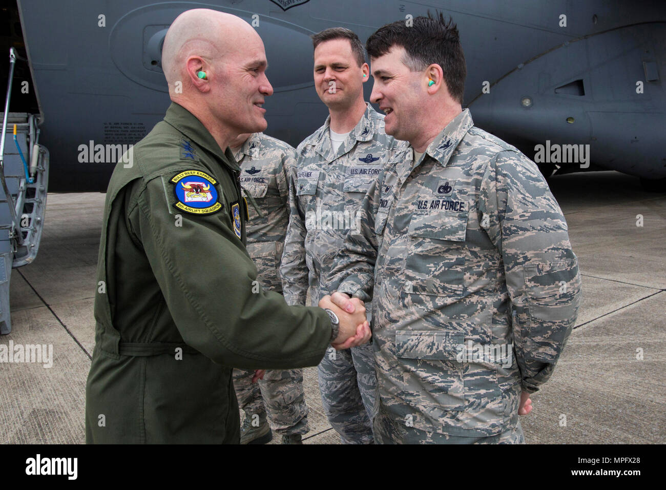 Col. Troy D. Koepnick, right, 87th Mission Support Group commander ...