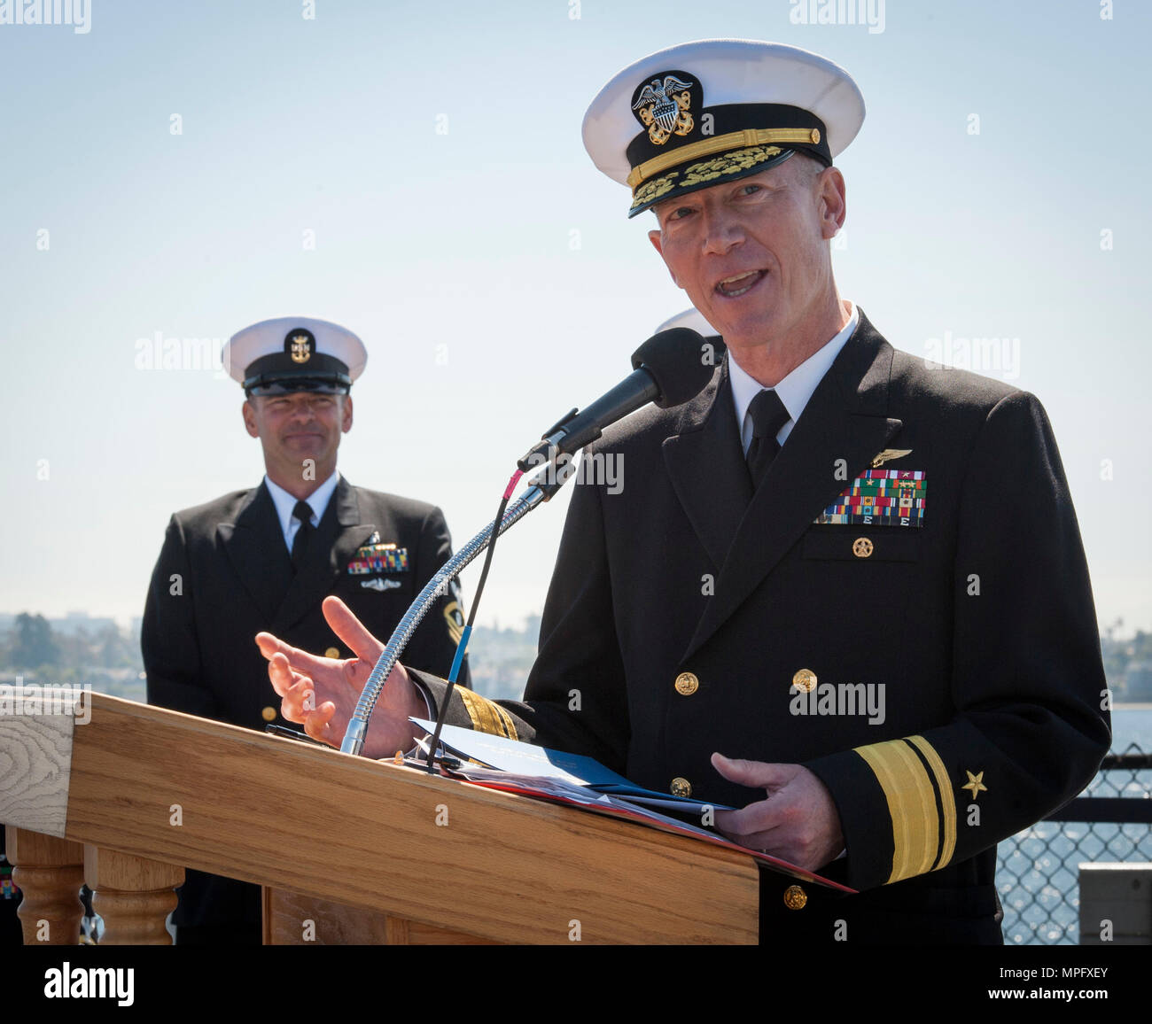 Rear Admiral Russell Allen, deputy commander, U.S. Third Fleet, praises ...