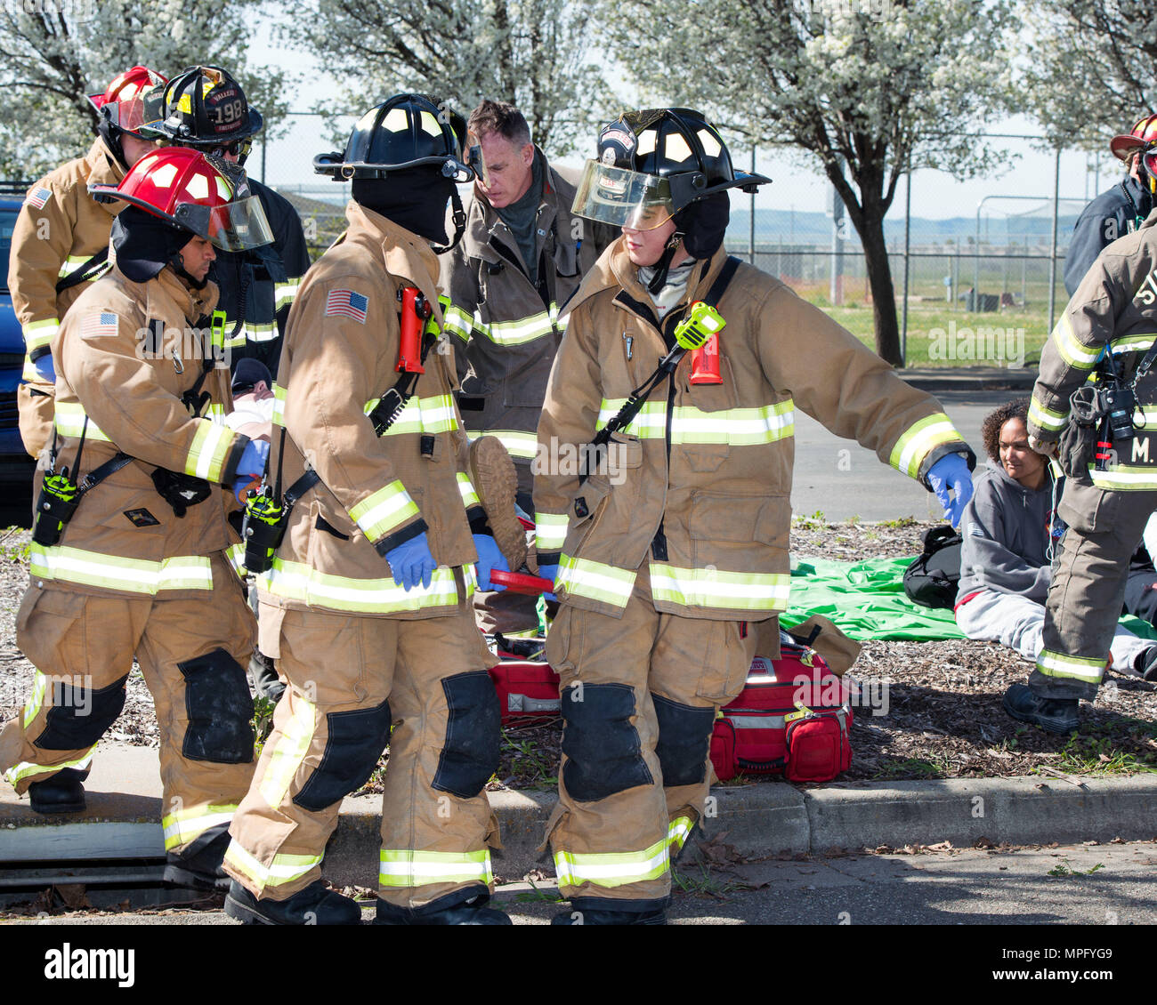 Emergency service agencies from Travis Air Force Base, Calif., and the ...