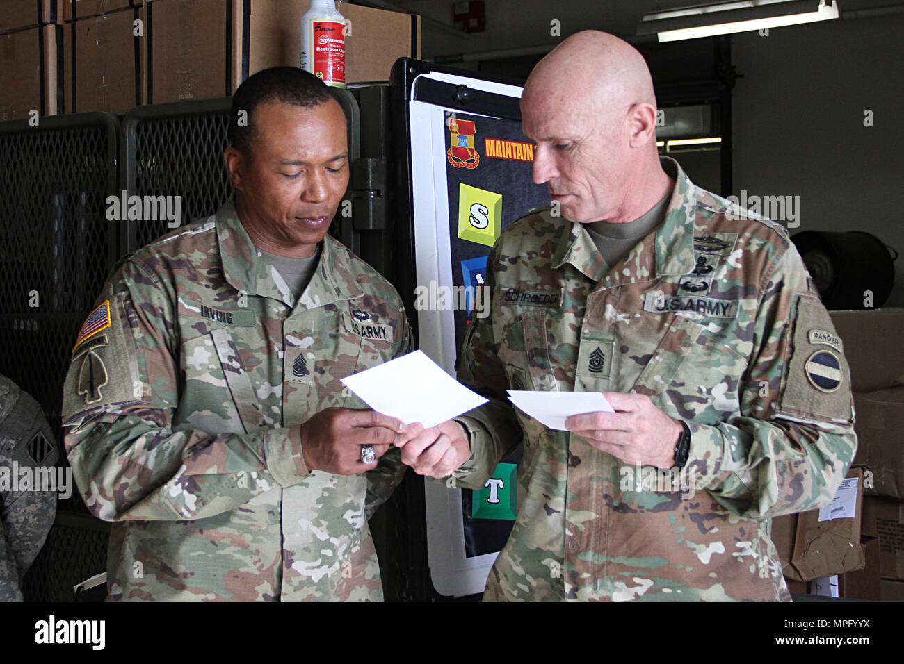 Command Sgt. Maj. Scott C. Schroeder (right), the Command Sergeant ...