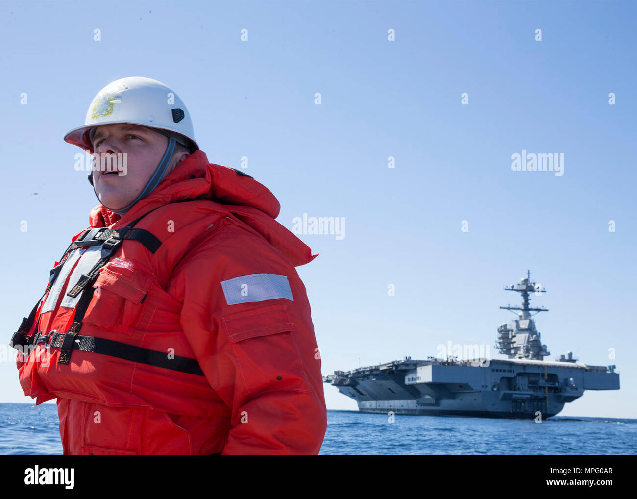 OCEAN (April 9, 2017) -- Lt. John Curran, assigned to Pre-Commissioning ...