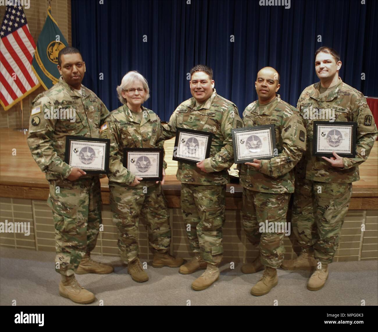 (Left to Right) U.S. Army Soldiers, Master Sgt. Ronald Cameau, Maj ...