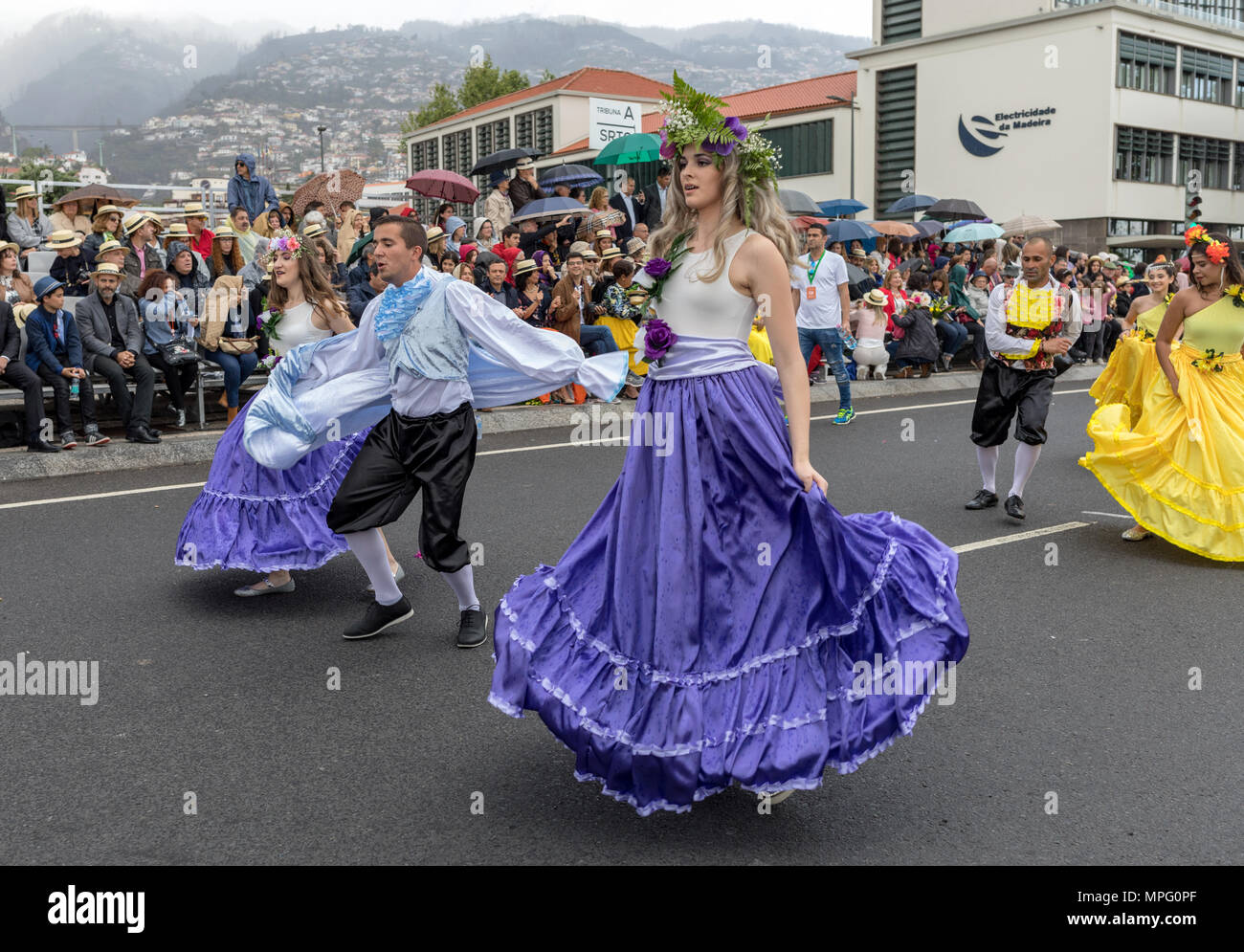 Funchal; Madeira; Portugal - April 22; 2018: A group of people in ...