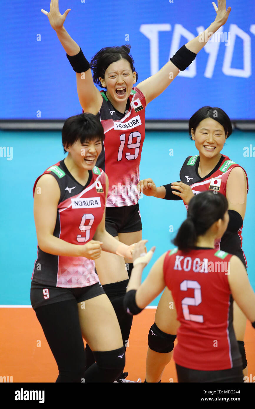 Sky Hall Toyota, Aichi, Japan. 22nd May, 2018. (L to R) Haruyo ...