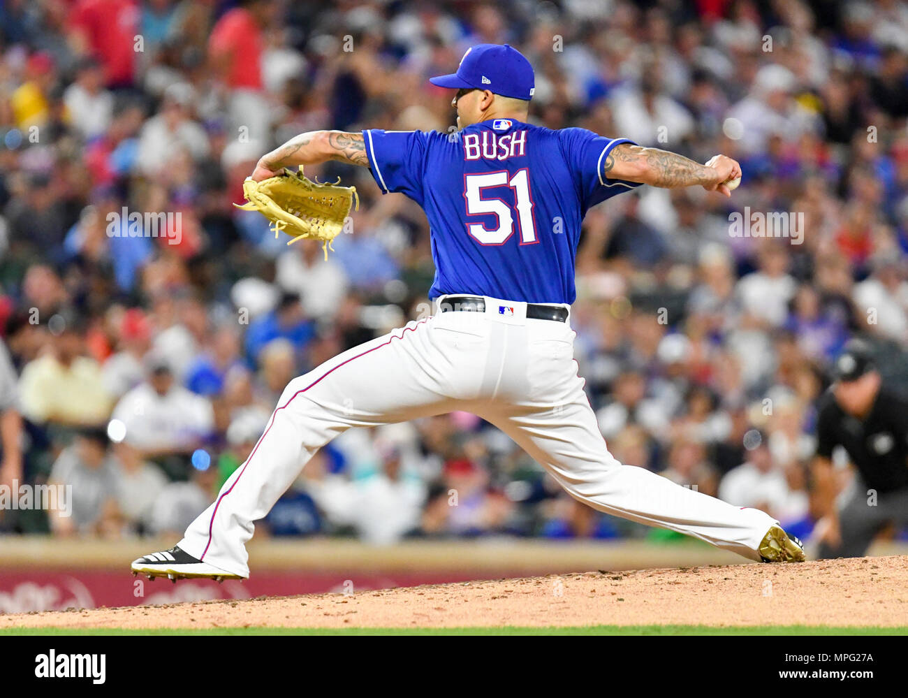 May 21, 2018: Texas Rangers relief pitcher Matt Bush #51 during an MLB ...