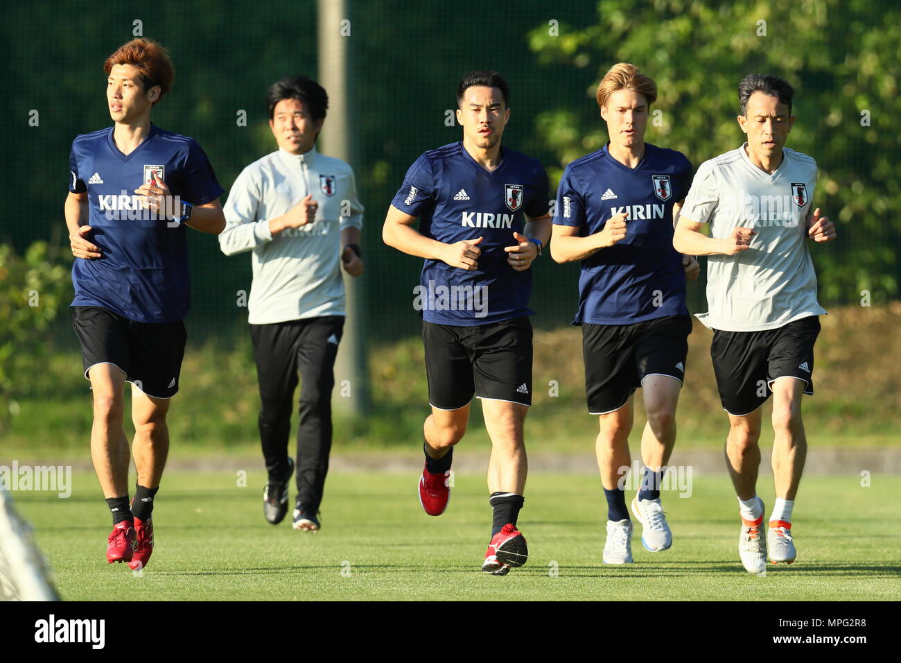 Frontier soccer field, Chiba, Japan. 22nd May, 2018. (L-R) Yuya Osako ... Frontier soccer field, Chiba, Japan. 22nd May, 2018. (L-R) Yuya Osako ...