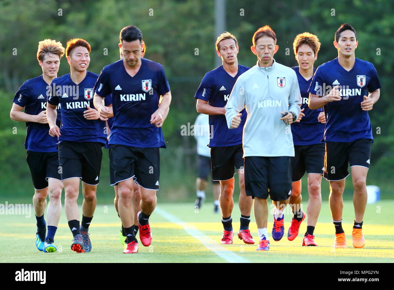 Frontier soccer field, Chiba, Japan. 22nd May, 2018. (L-R) Gotoku Sakai ...