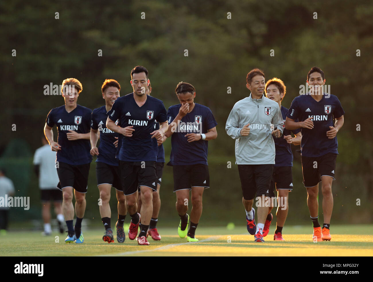 Frontier soccer field, Chiba, Japan. 22nd May, 2018. Japan team group ...