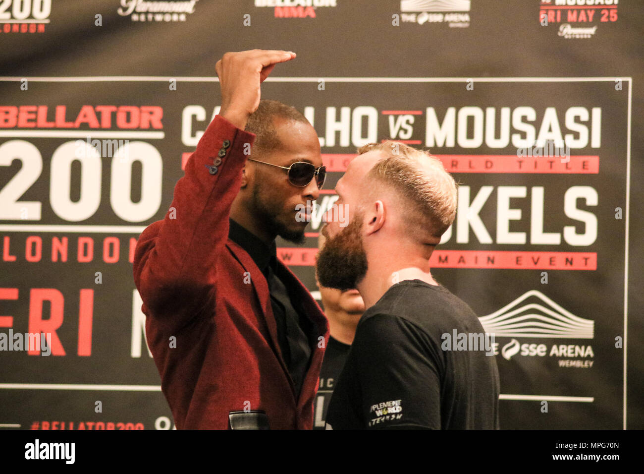 London, UK. 23rd May 2018. Michael "Venom" Page and David Rickels face ...