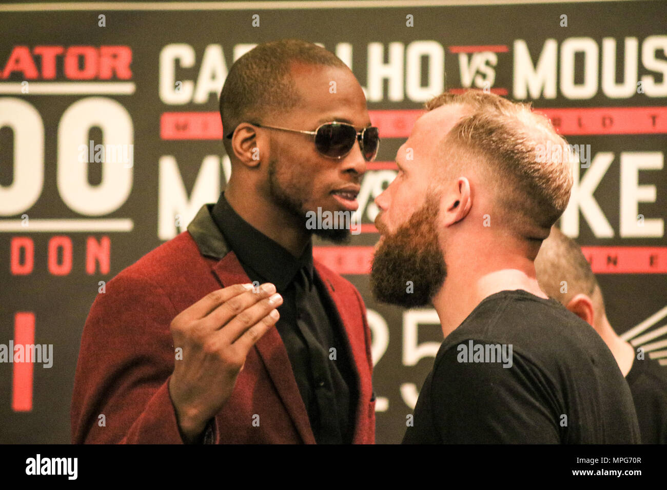 London, UK. 23rd May 2018. Michael "Venom" Page and David Rickels face ...