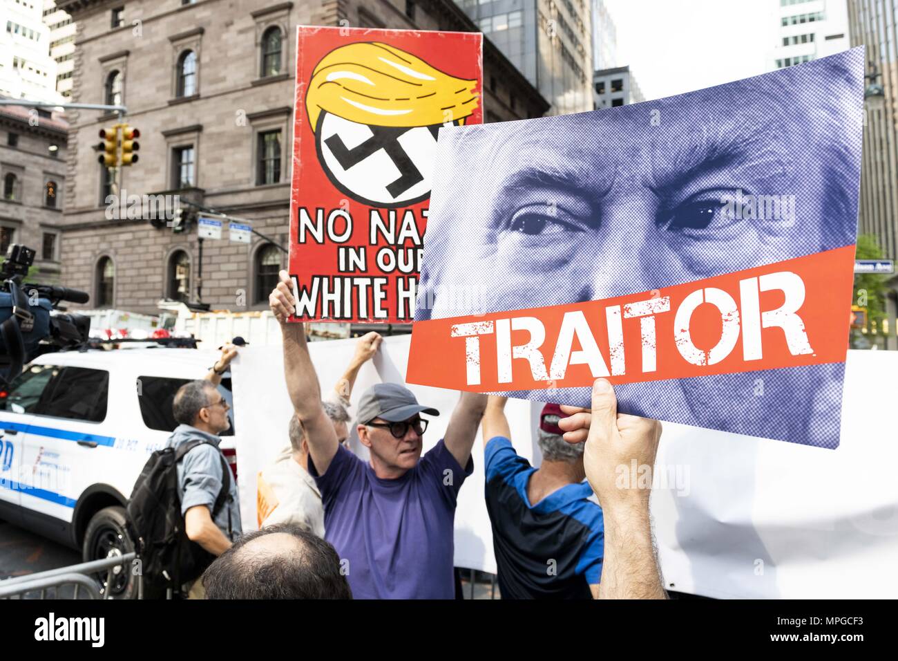 New York, NY, USA. 23rd May, 2018. ''No Nazis in our White House'' and ...