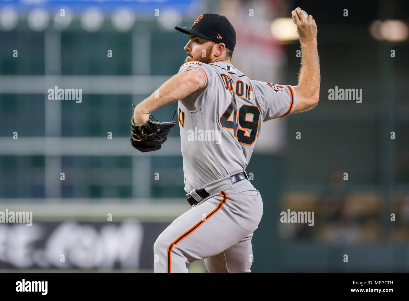 Houston, TX, USA. 23rd May, 2018. San Francisco Giants relief pitcher ...