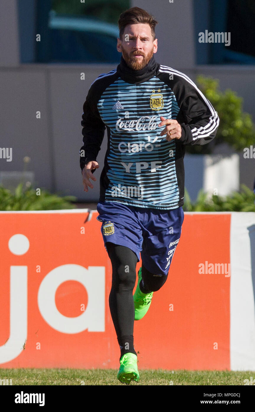 Ezeiza, Argentina. 23rd May, 2018. Lionel Messi of Argentina's national ...