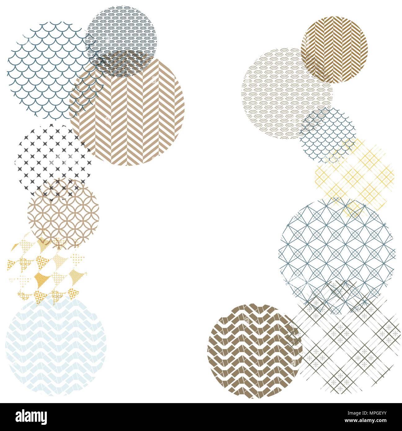 Japanese pattern template. Geometric background vector. Circle elements ...