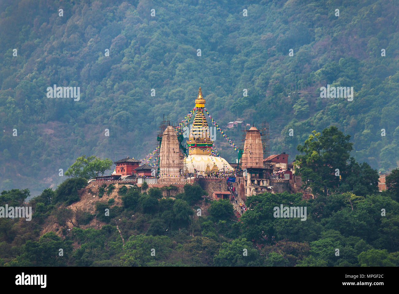 Swayambhunath stupa in Kathmandu, Nepal Stock Photo - Alamy