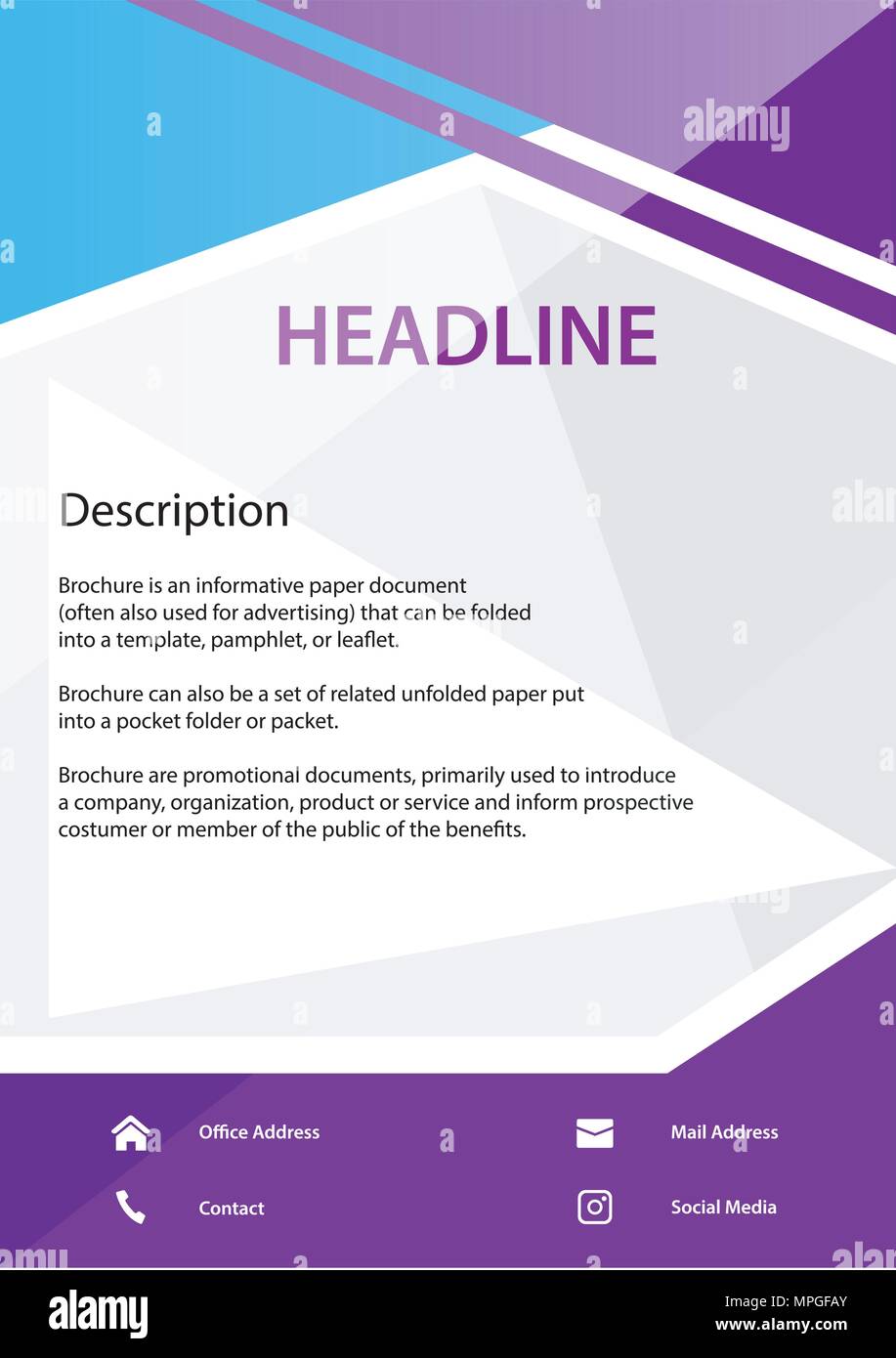 vector design of brochure template paper printout Stock Vector Image ...