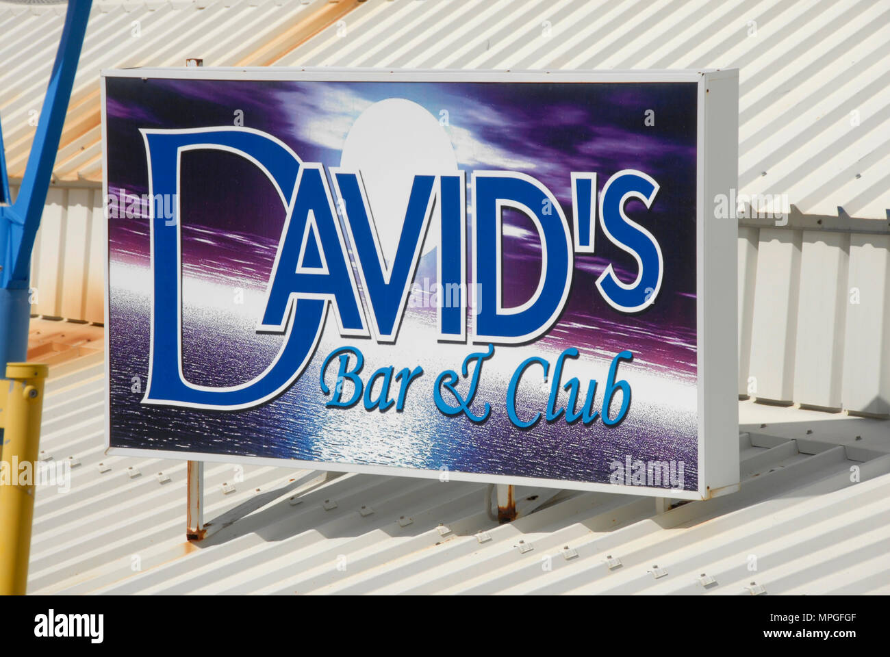 Large sign for David's bar and club, St Martin, Caribbean Stock Photo ...