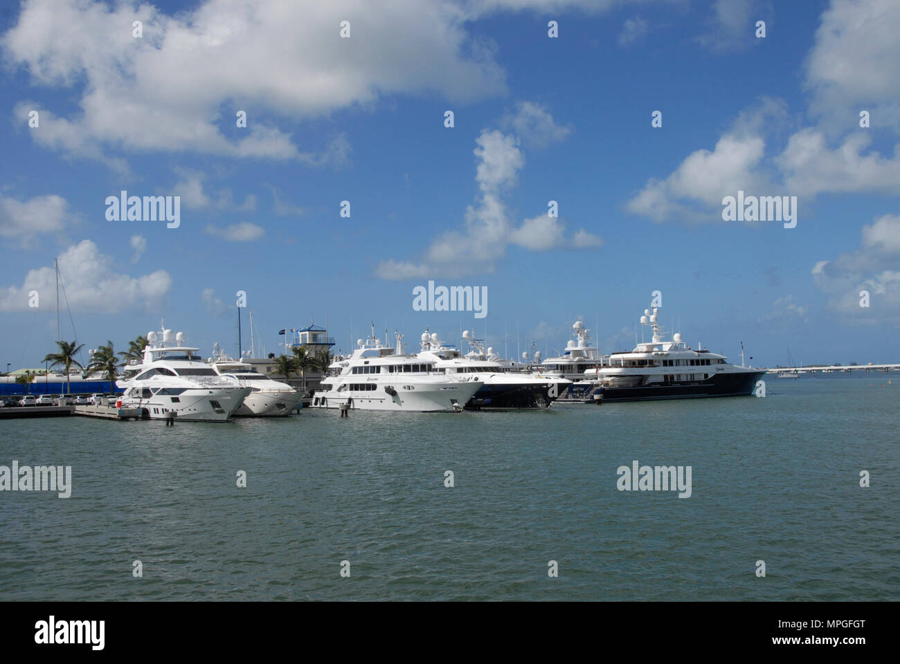 Collection of large privately owned vessels moored in Simpson Bay, St ...
