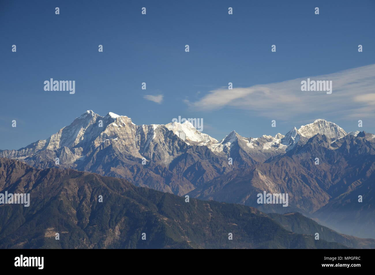 The Himalayas. A candid view of Gaurishankar Range from Kalinchok ...