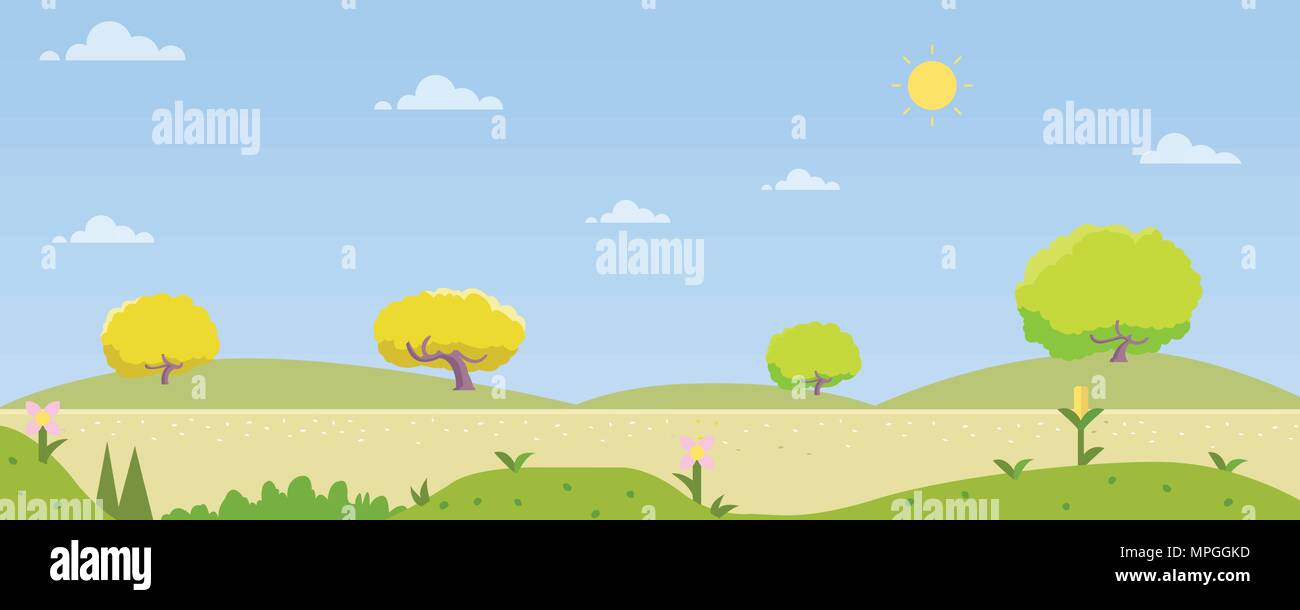 Rolling hills tree view Stock Vector Images - Alamy