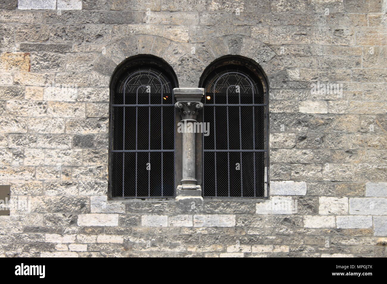 A double lancet window in a medieval castle Stock Photo - Alamy
