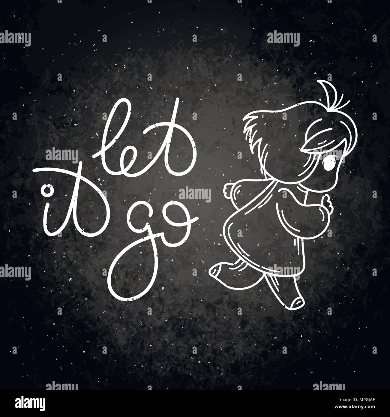 Let it go. Cute cartoon kids. Vector and illustration Stock Vector ...
