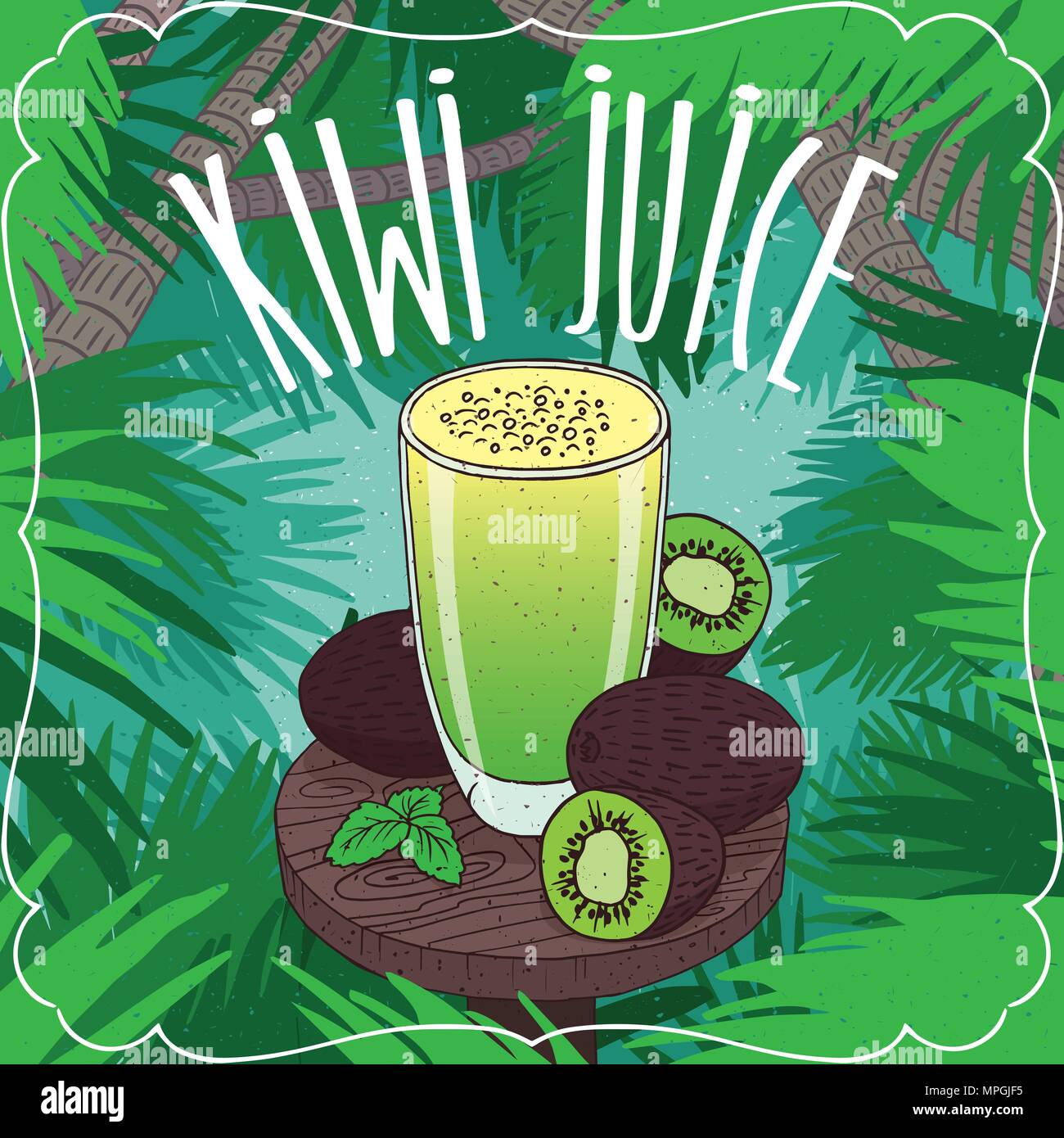 Fruit kiwi in transparent Stock Vector Images - Alamy