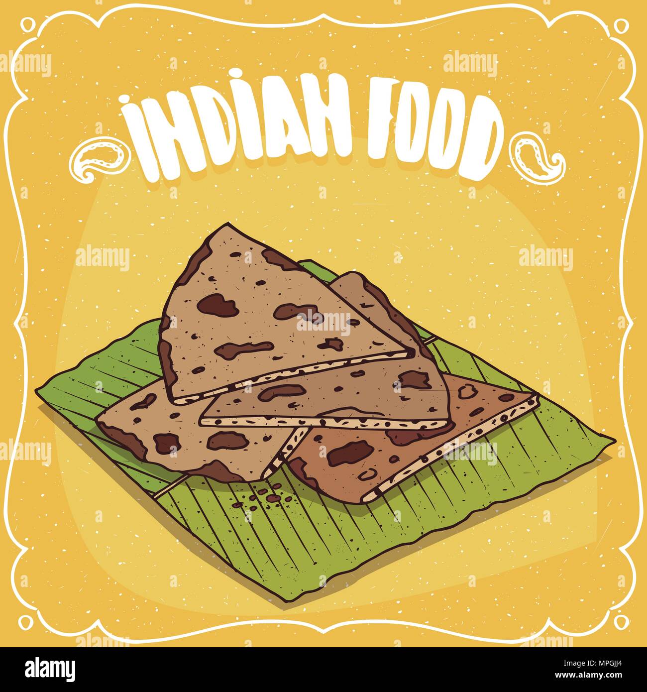 Chapati plate Stock Vector Images - Alamy