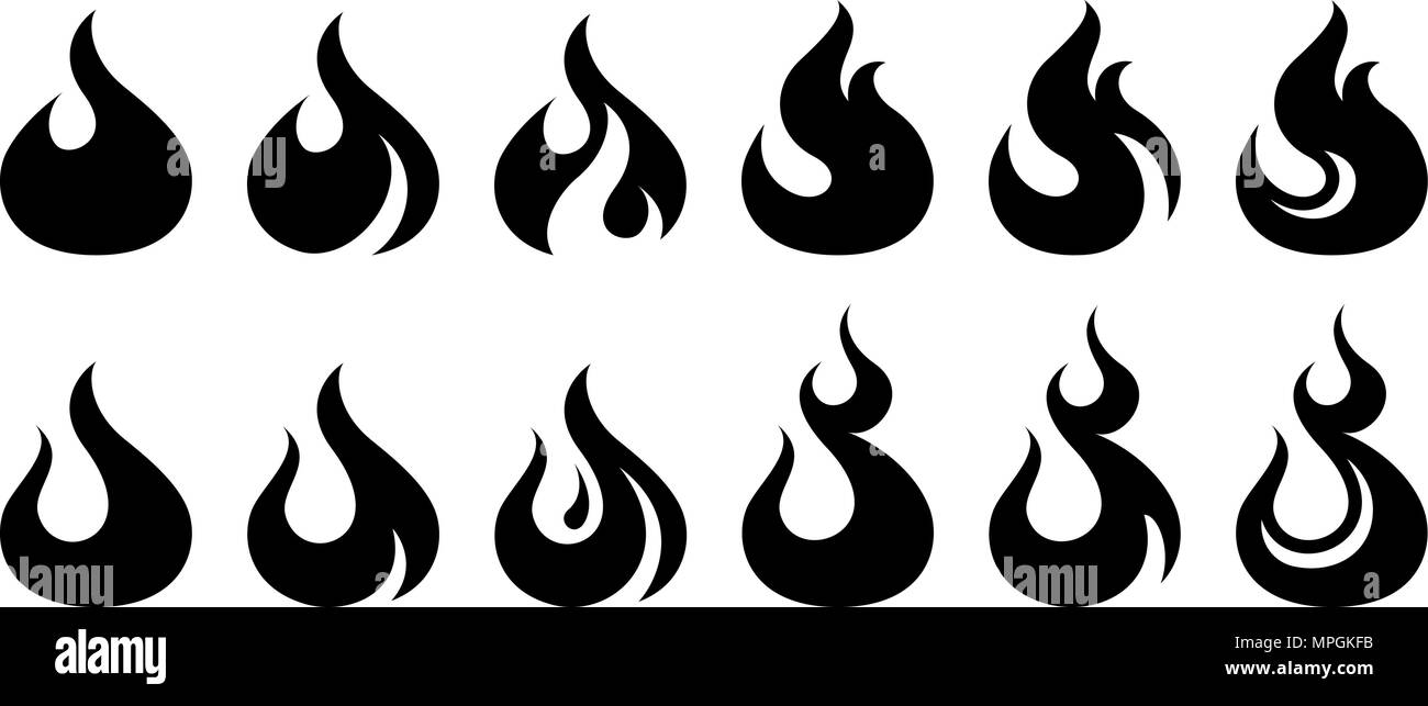 Fire icon set. Design element Stock Vector Image & Art - Alamy