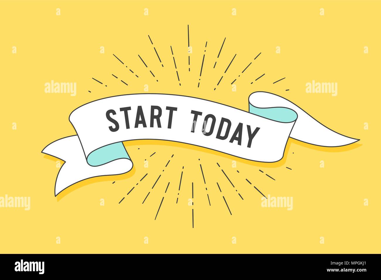 Start today. Vintage ribbon banner Stock Vector Image & Art - Alamy