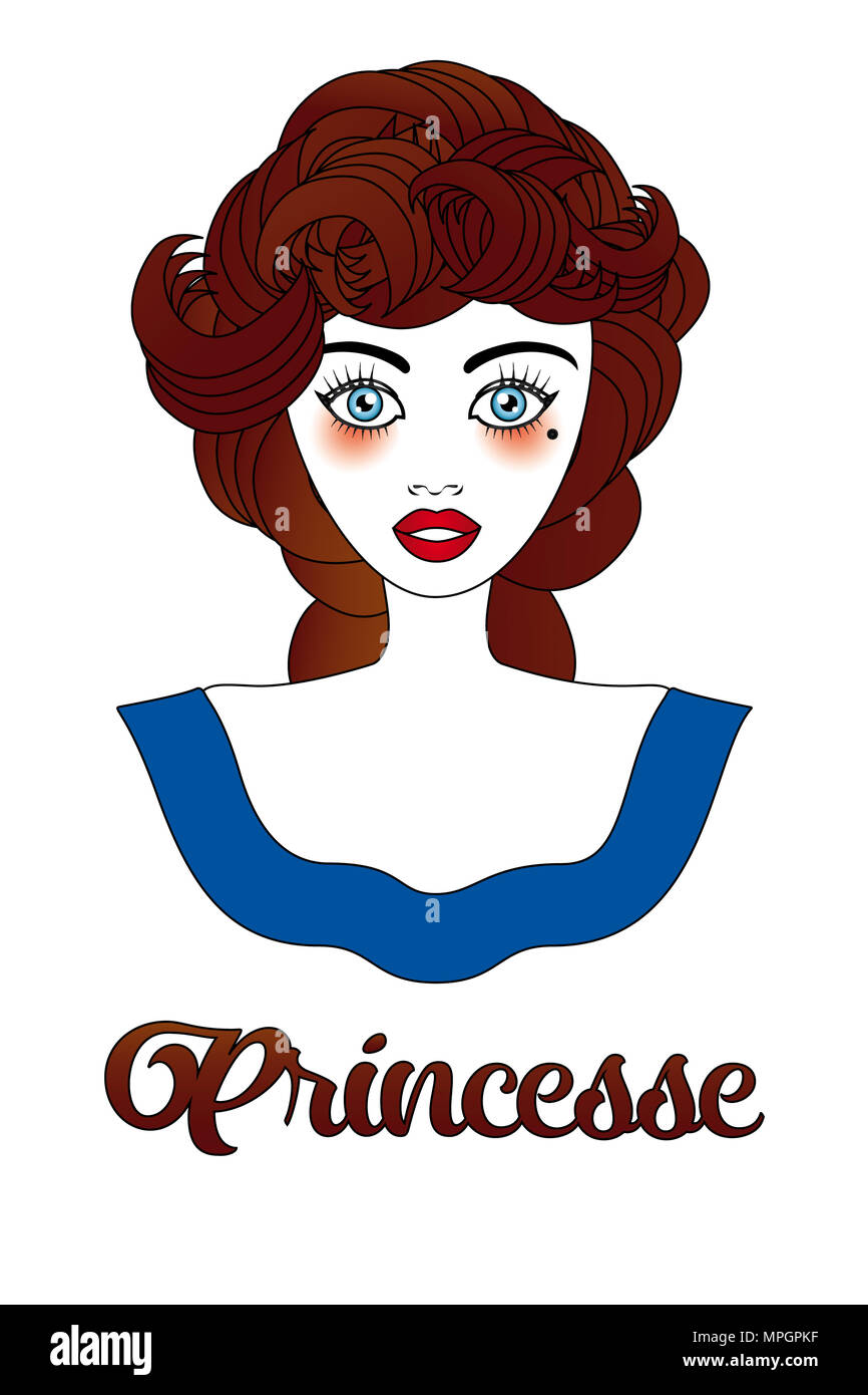 French princess - illustration isolated on white - useful as print ...
