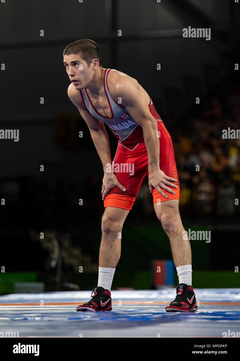 GOLD COAST, AUSTRALIA - APRIL 12: Steven Takahashi of Canada v Rahul ...