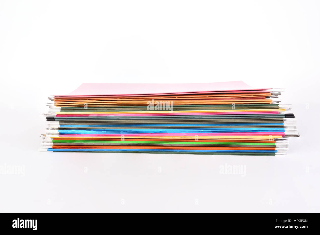 File stack isolated on white background Stock Photo - Alamy