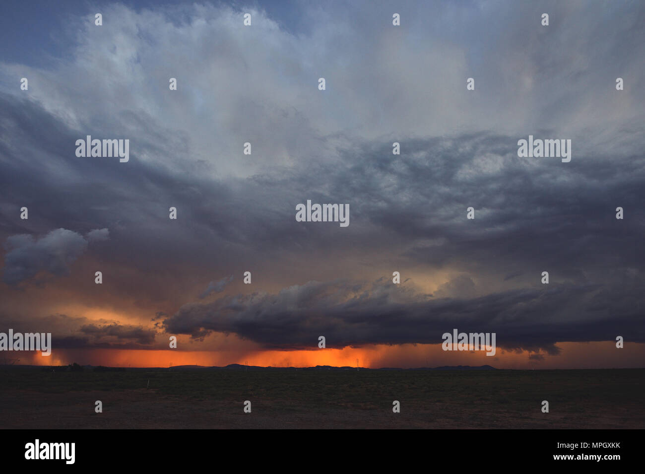 Lightning strikes during a thunderstorm on the outskirts of De Aar, a ...